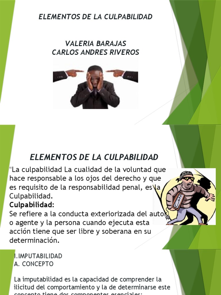Elementos de La Culpabilidad | PDF | Intención (Derecho Penal ...