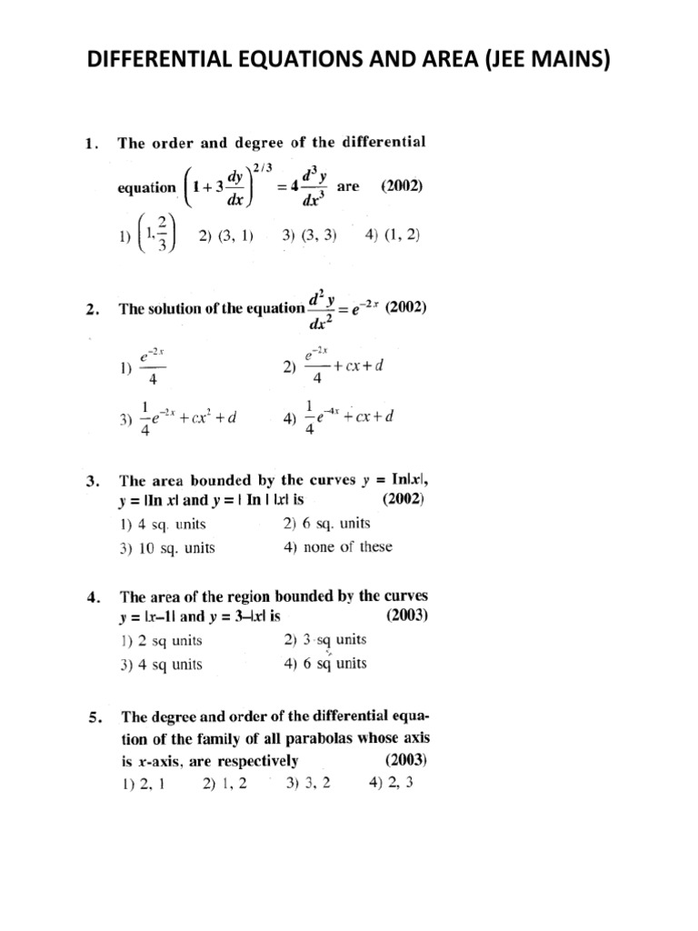 Diff. Equ and Areas | PDF