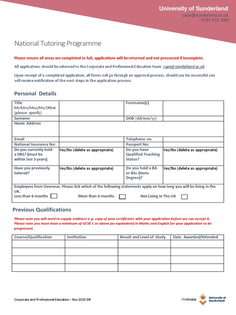 NTP Blank Application Form | PDF | Academic Degree