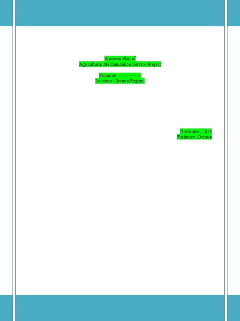 Business Plan of Tractor | PDF | Agriculture | Agricultural Machinery