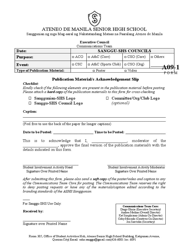 A09 1 Publication Material Submission Form | PDF