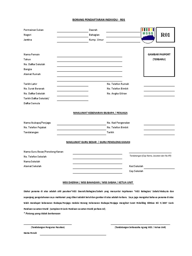 Borang r01 m01 r02 m02 2019 | PDF