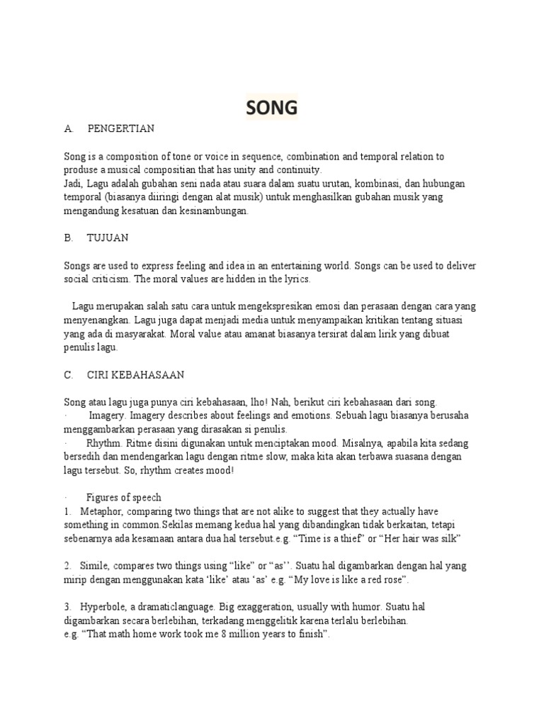 Song | PDF | Seni | Puisi