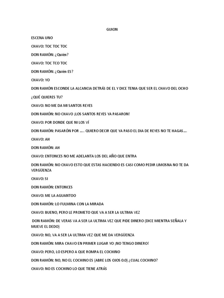 Guion Chavo Del Ocho | PDF