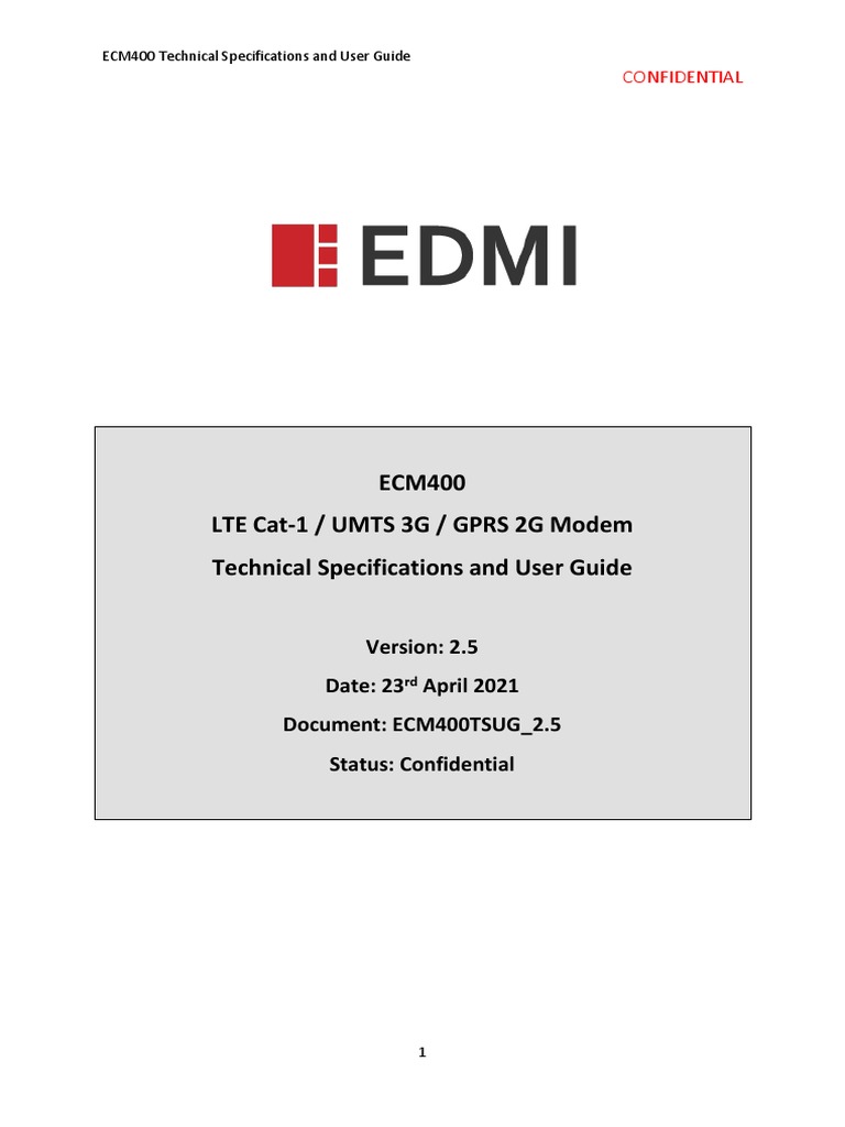 ECM400 Gold Hawk Modem Specifications and User Guide - v2.5 | PDF ...