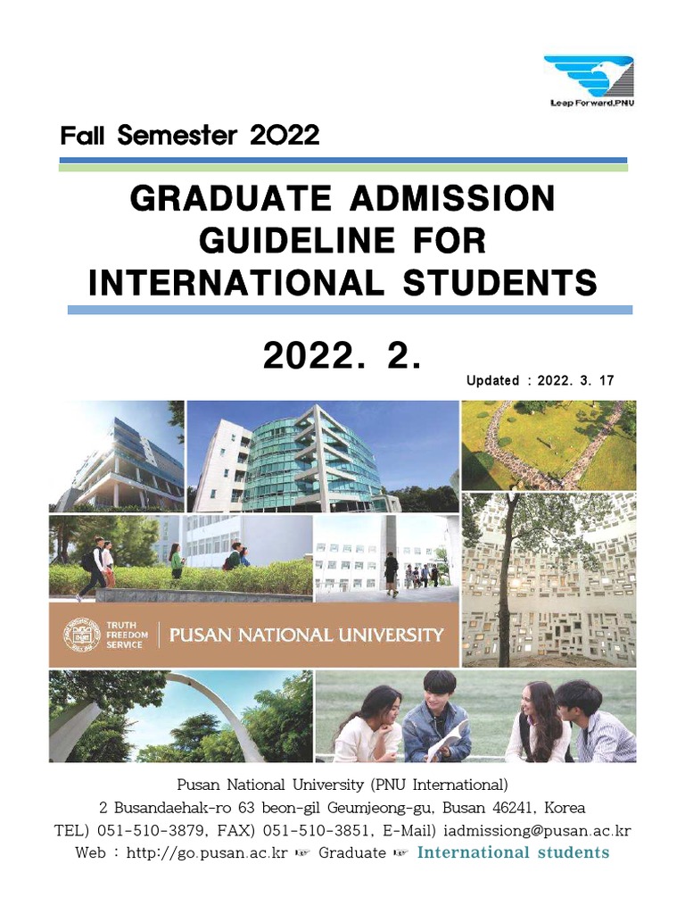 Graduate Admission Pusan National University | PDF | Engineering ...