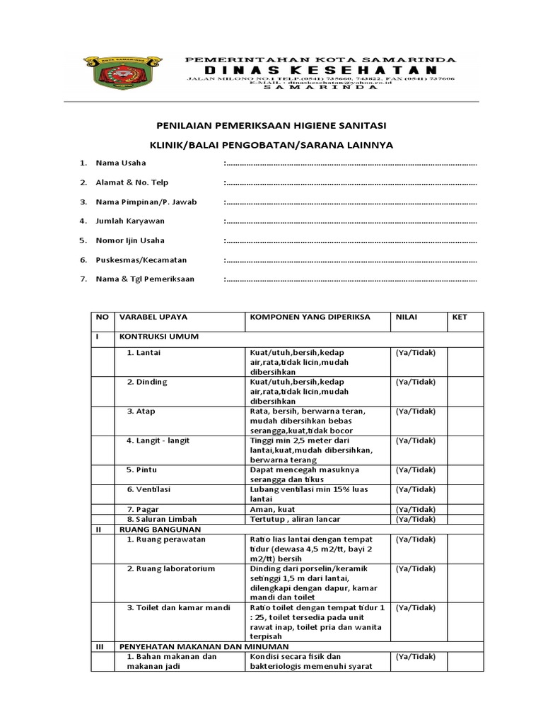 Form Ikl Balai Pengobatan | PDF