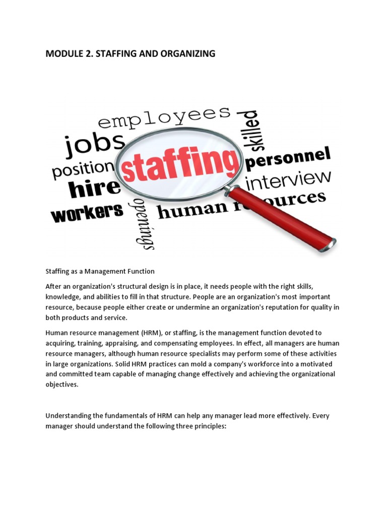 Module 2. Staffing and Organizing | Download Free PDF | Human Resources ...