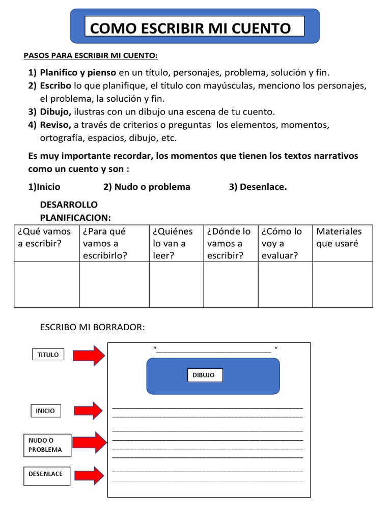 Pasos para Escribir Mi Cuento | PDF