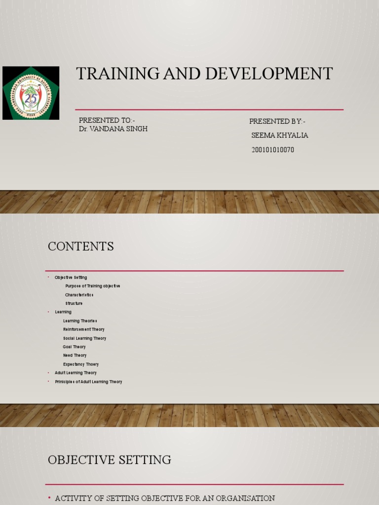 Training and Development - Principles of Learning | PDF | Motivation ...