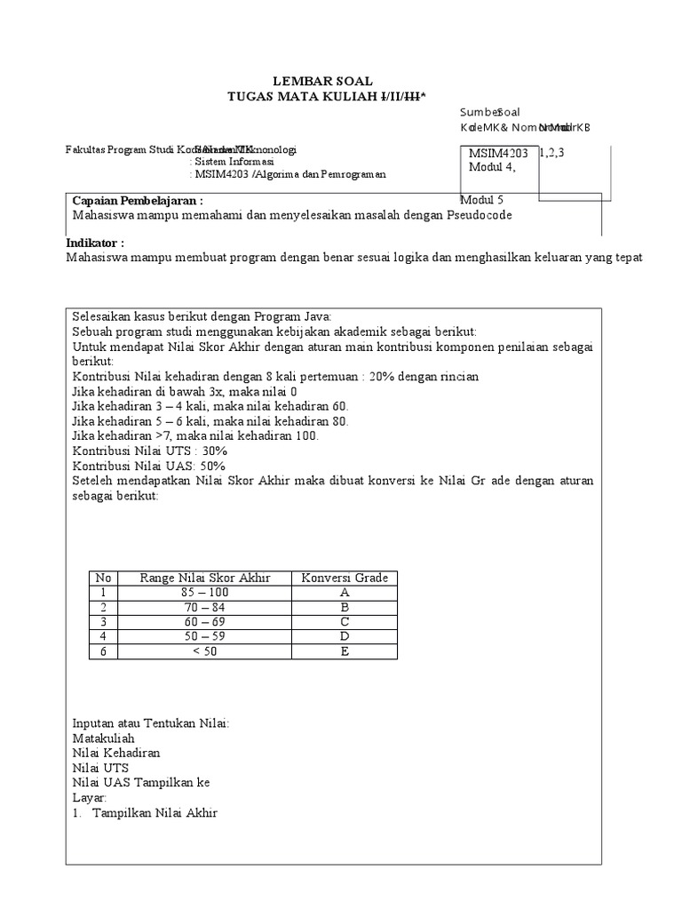Tugas 2 Algoritma Dan Pemograman | PDF