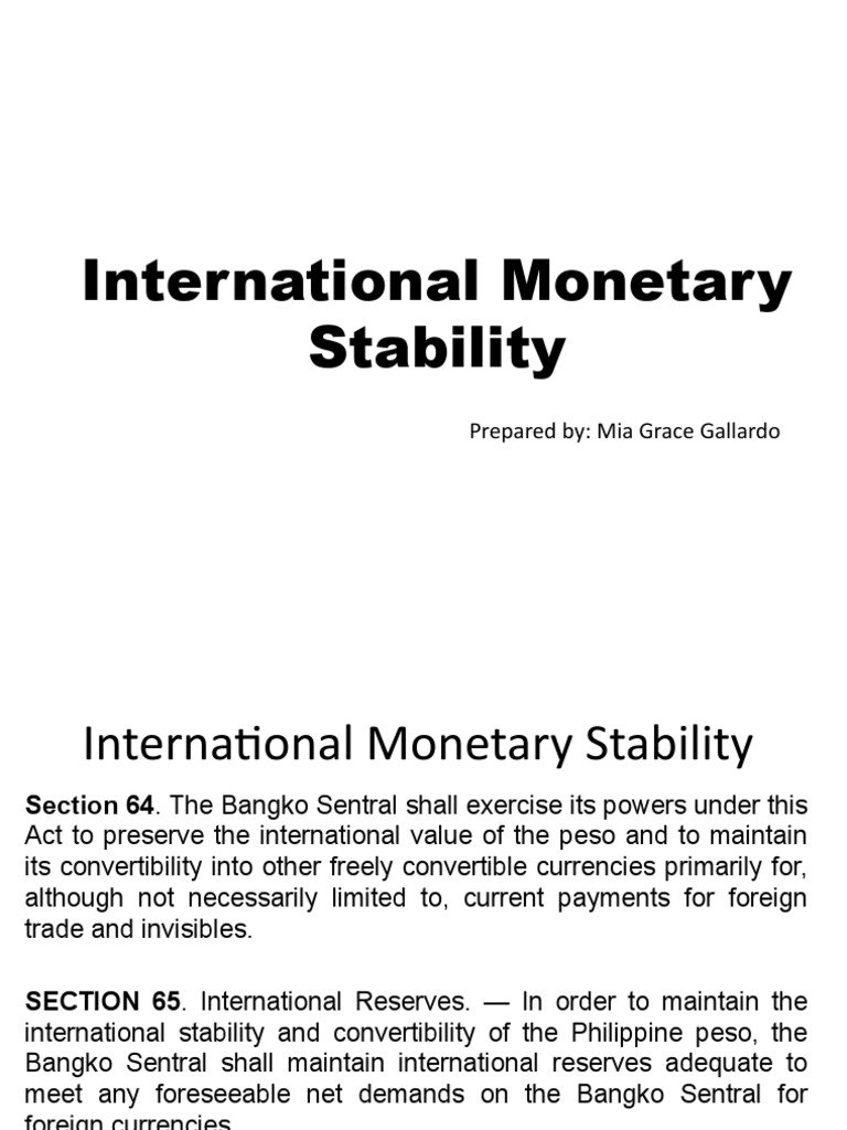International Monetary Stability | PDF | Monetary Policy | Currency