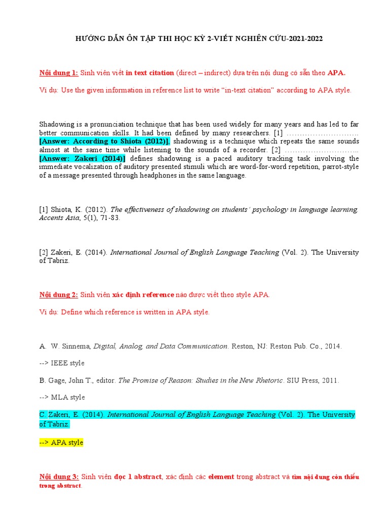 Research Writing Skill Exercises Keys | PDF | Test (Assessment) | Classroom