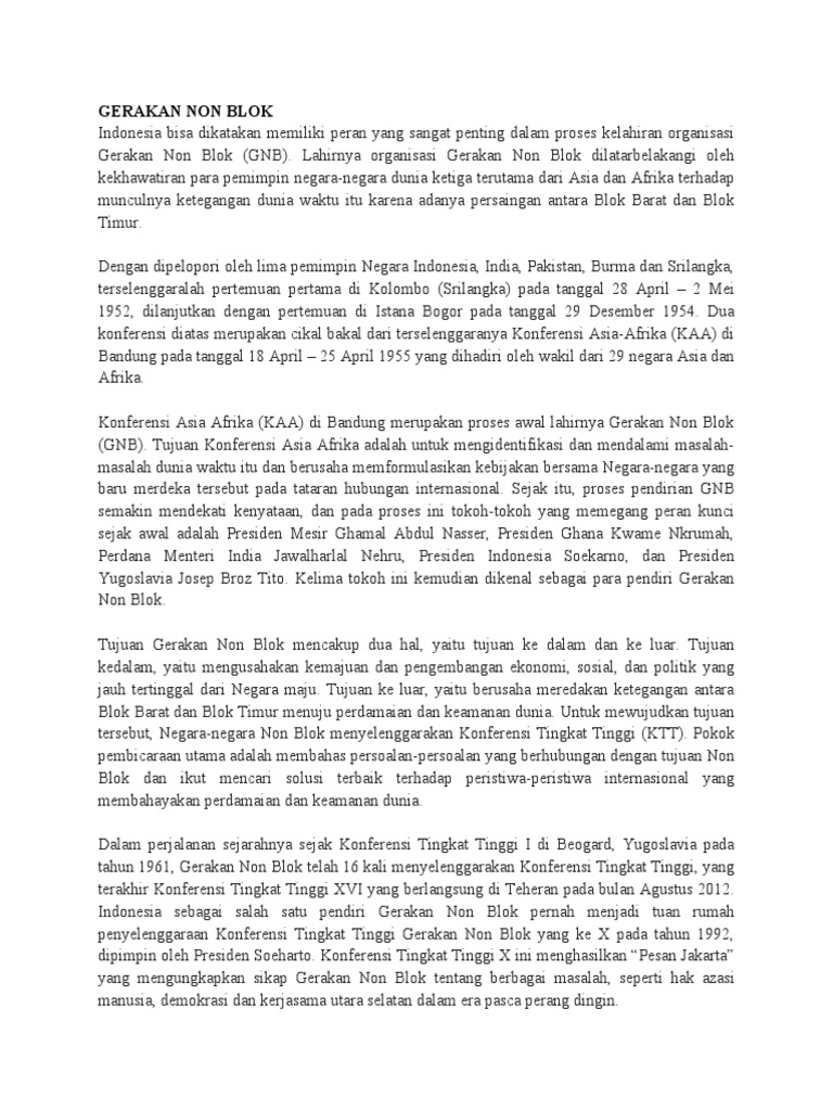 Gerakan Non Blok | PDF | Politik