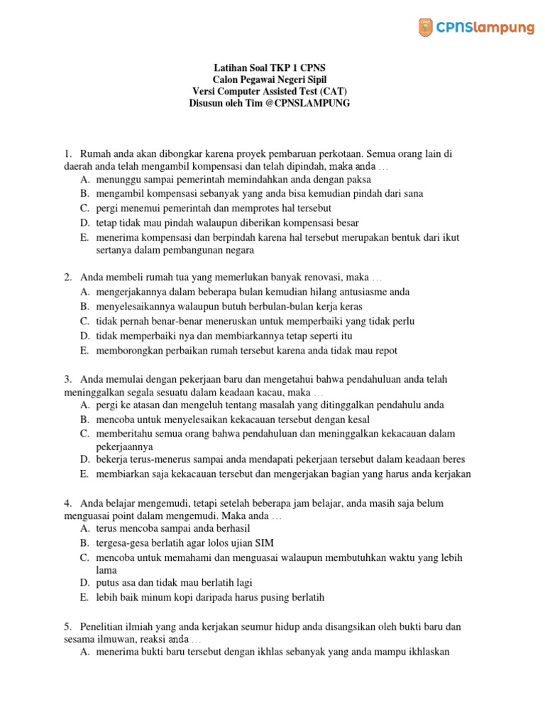 Latihan Soal TKP | PDF