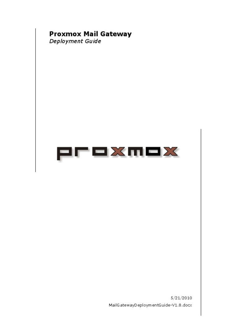 Proxmox Mail Gateway: Deployment Guide | PDF | Email | Port (Computer ...