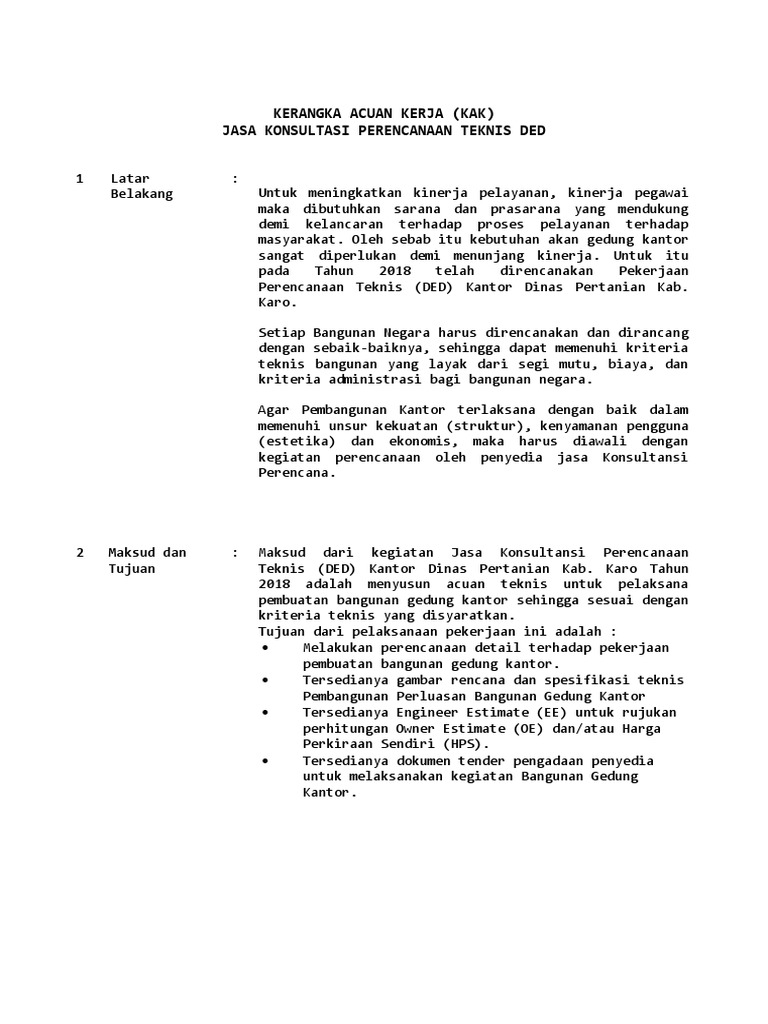 Contoh Kak Ded Pertanian | PDF