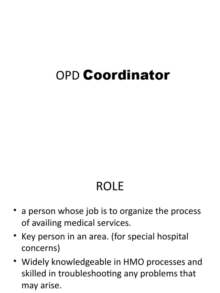 OPD Coordinator | PDF
