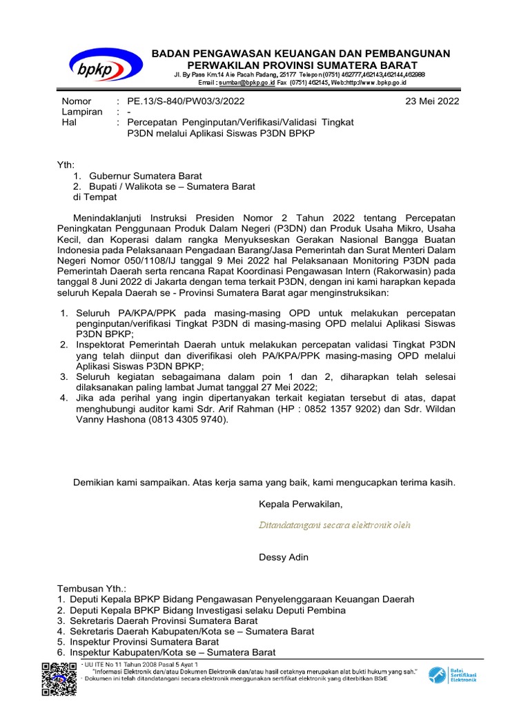 P313 S-840 Input P3DN Revisi - Signed | PDF