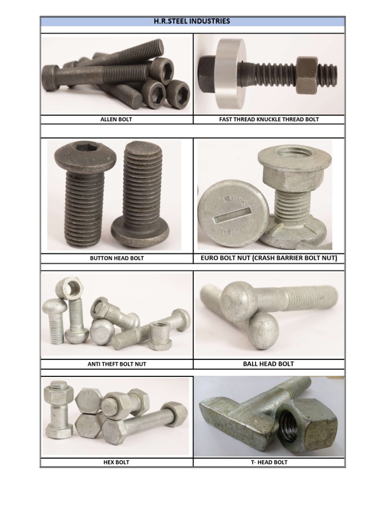 H.R.Steel Industries: Allen Bolt Fast Thread Knuckle Thread Bolt | PDF ...
