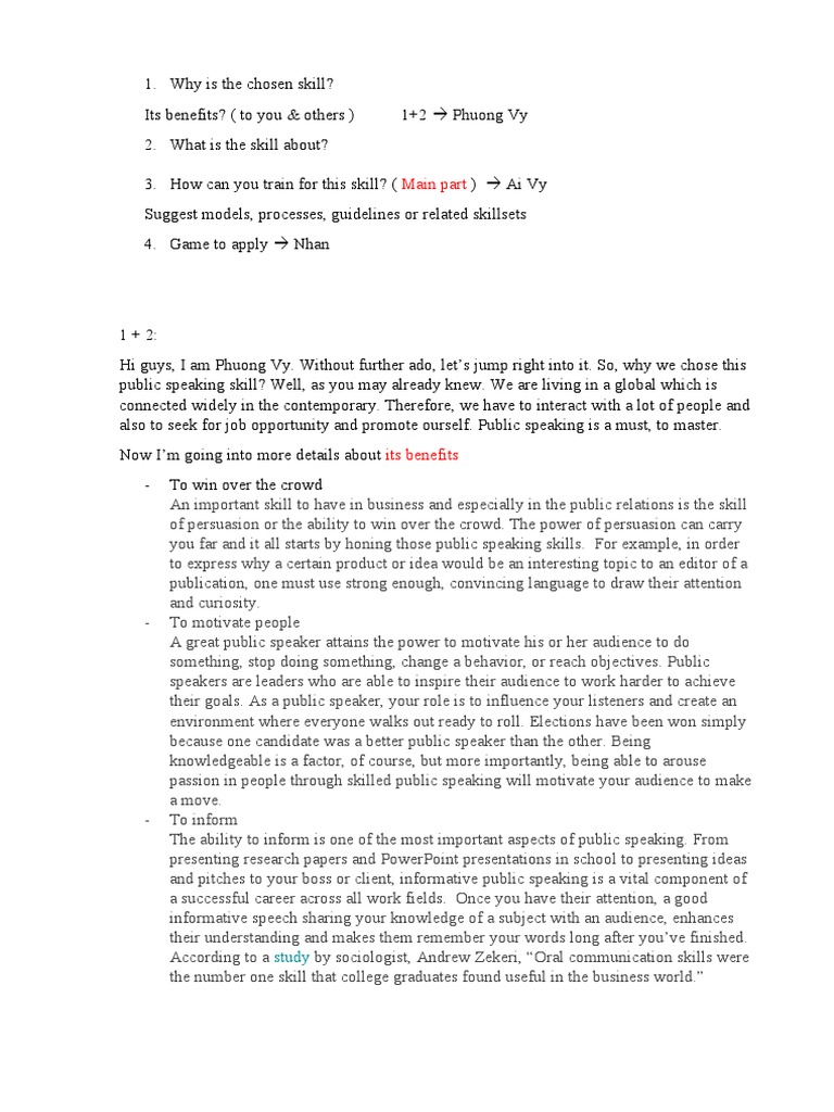 Public Speaking - Script | PDF | Public Speaking | Persuasion