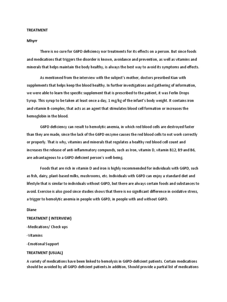 Treatment Plan and Evaluation of The Case | PDF | Anemia | Medicine