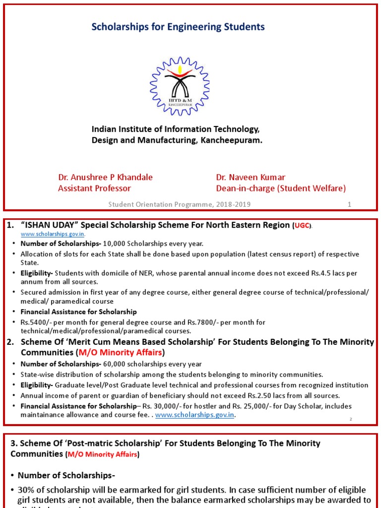 Scholarships For Engineering Students | PDF | Student Loan ...