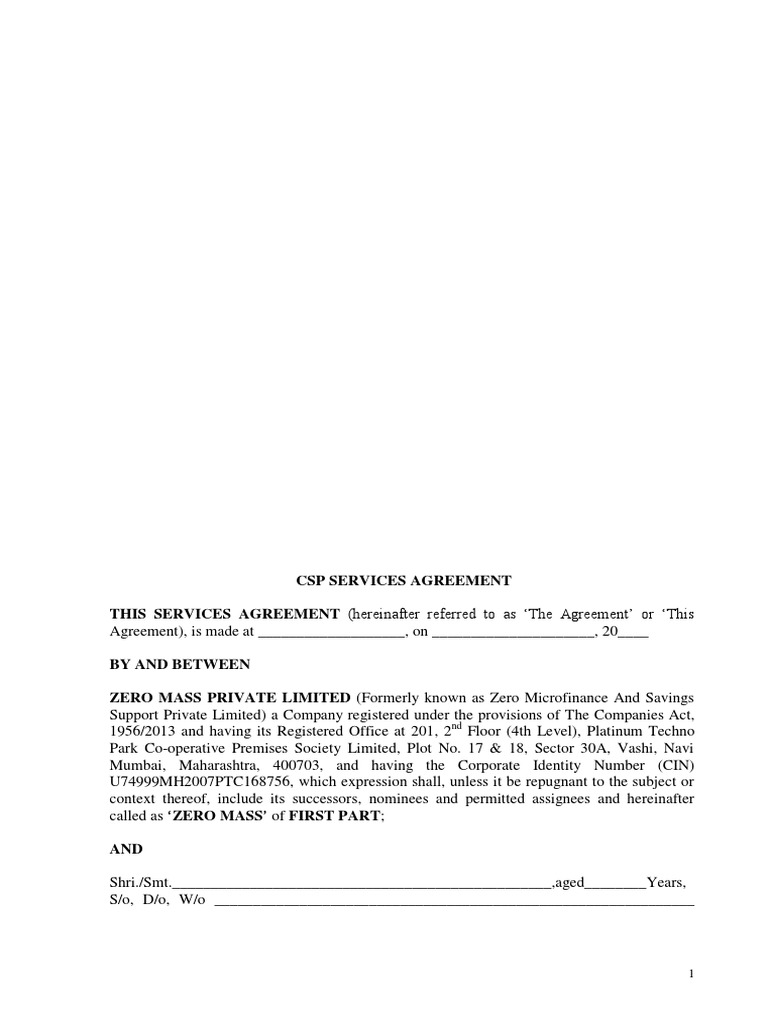 Revised CSP Services Agreement 17.08.2020 | PDF | Arbitration ...