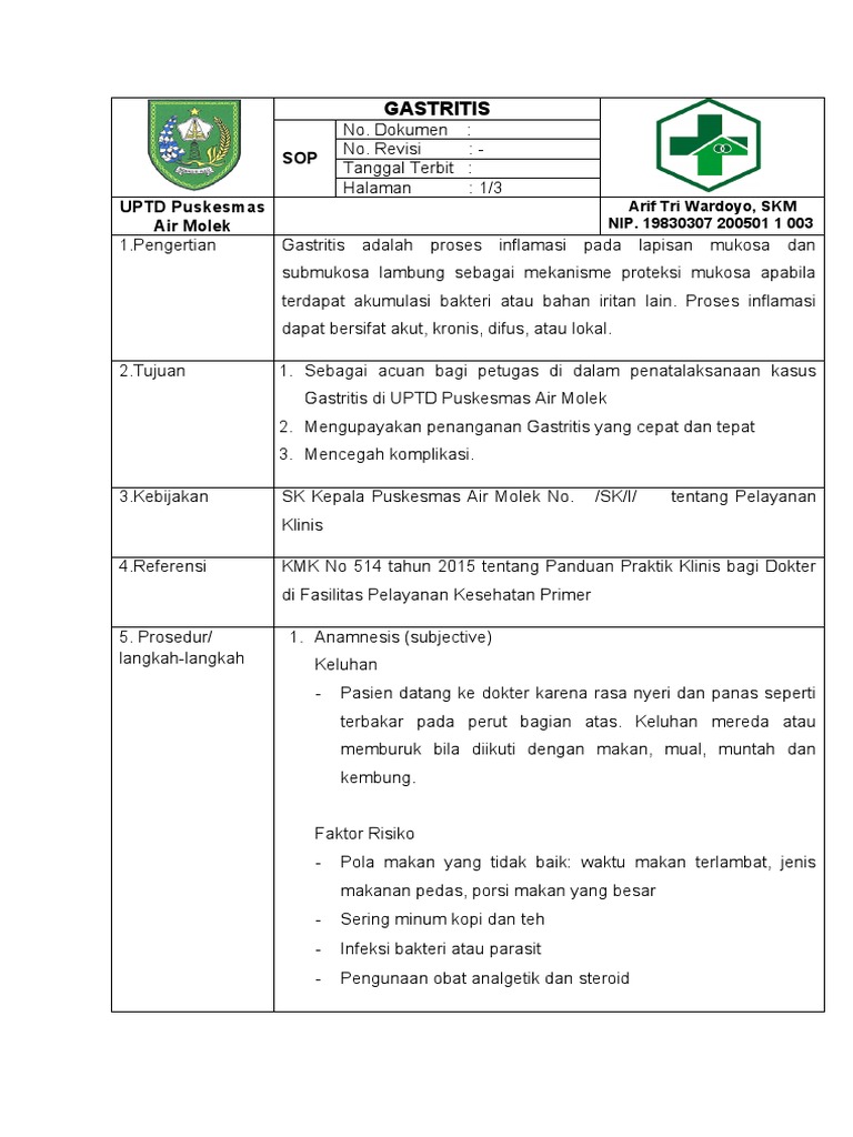 Memperjelas Diagnosa dan Penatalaksanaan Gastritis | PDF