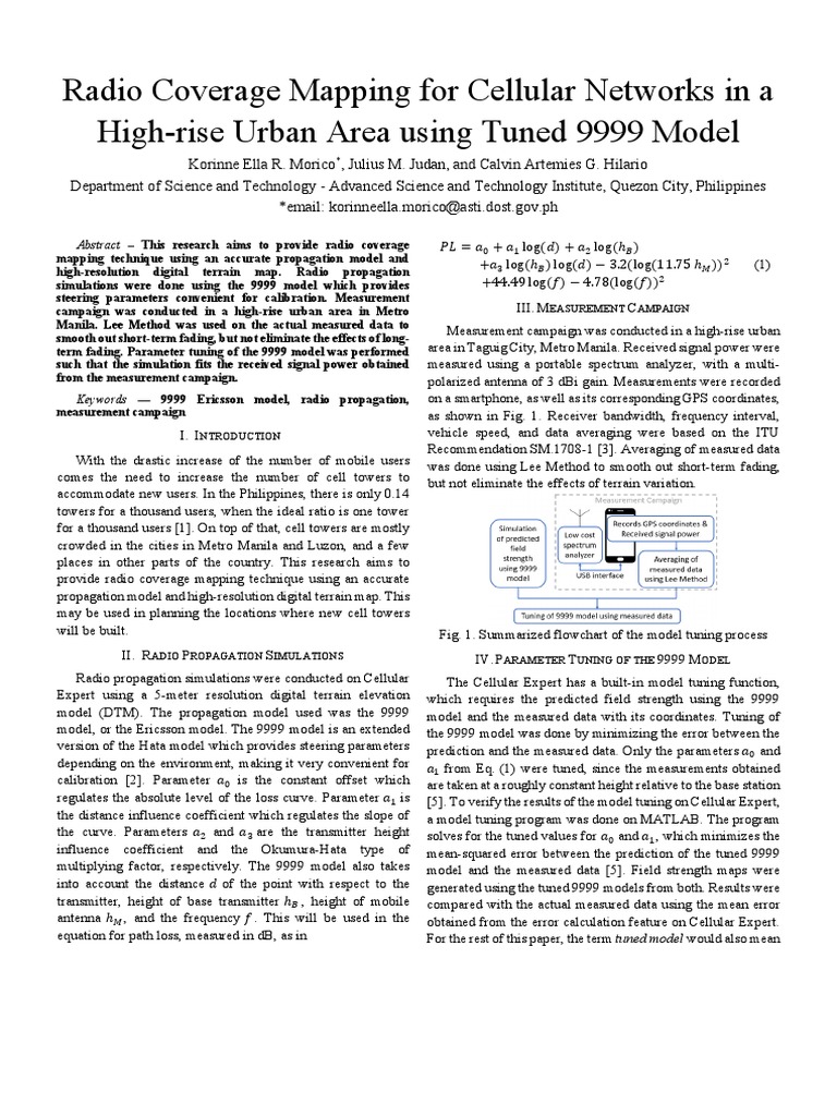 Urban Cellular Radio Mapping Study | PDF | Radio | Telecommunications ...