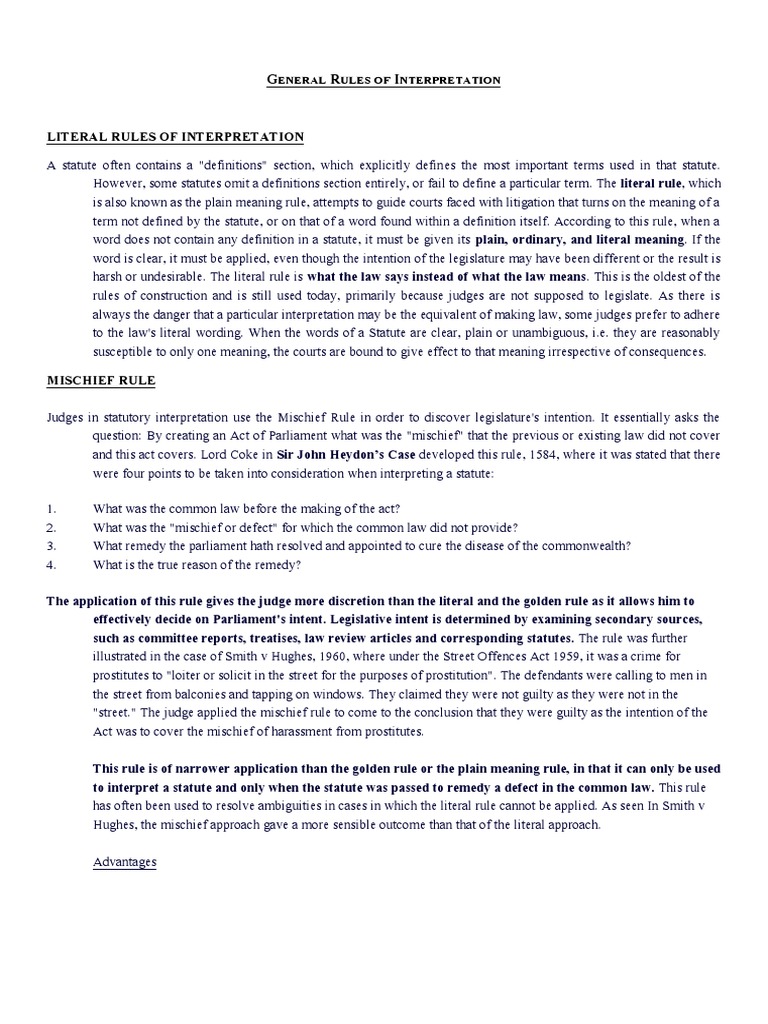 General Rules of Interpretation | PDF | Statutory Interpretation ...