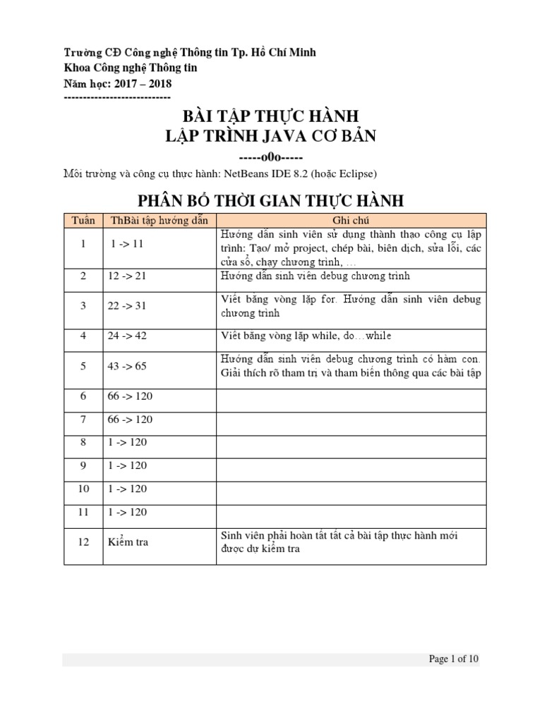 BaiTap Java CoBan | PDF