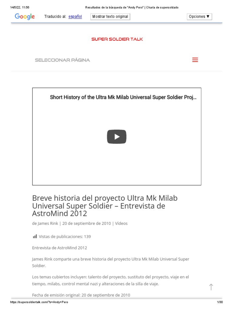 Foro MK Ultra de - Andy Pero - Charla de Supersoldado | PDF | Mente ...