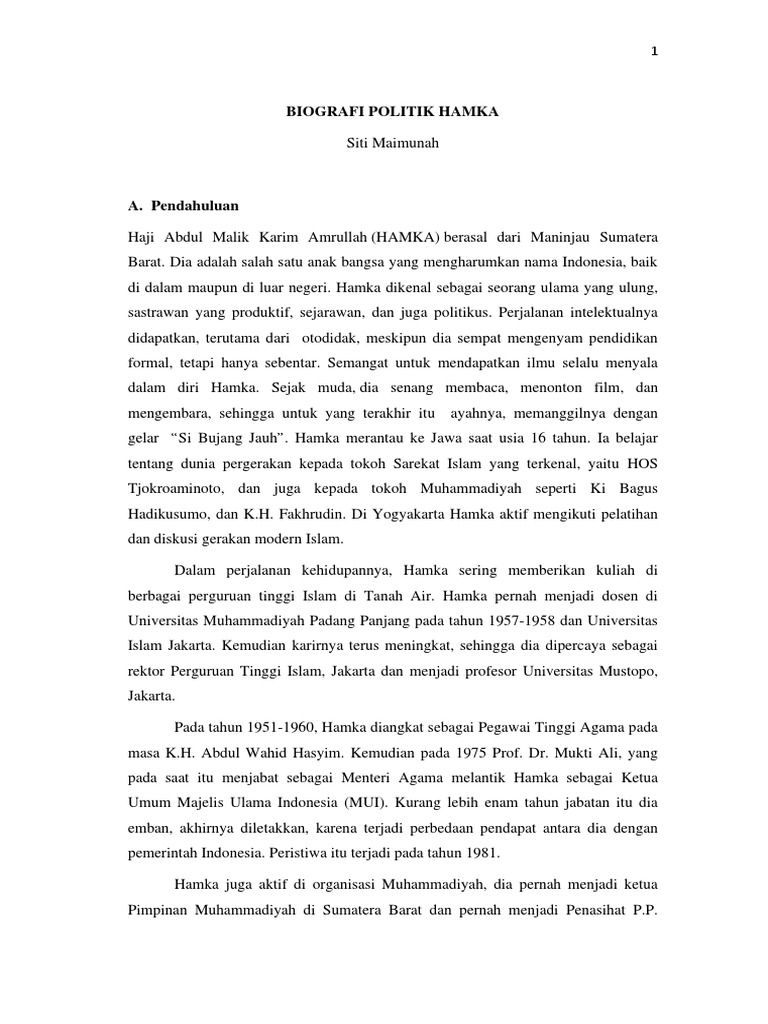 Biografi Politik Buya Hamka | PDF | Agama & Spiritualitas | Klasik