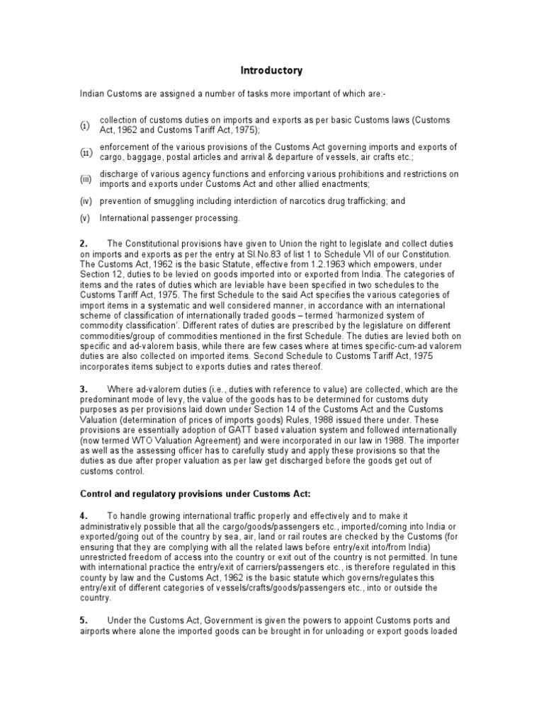 Procedure For Clearance of Imported and Export Goods | PDF | Customs | Invoice