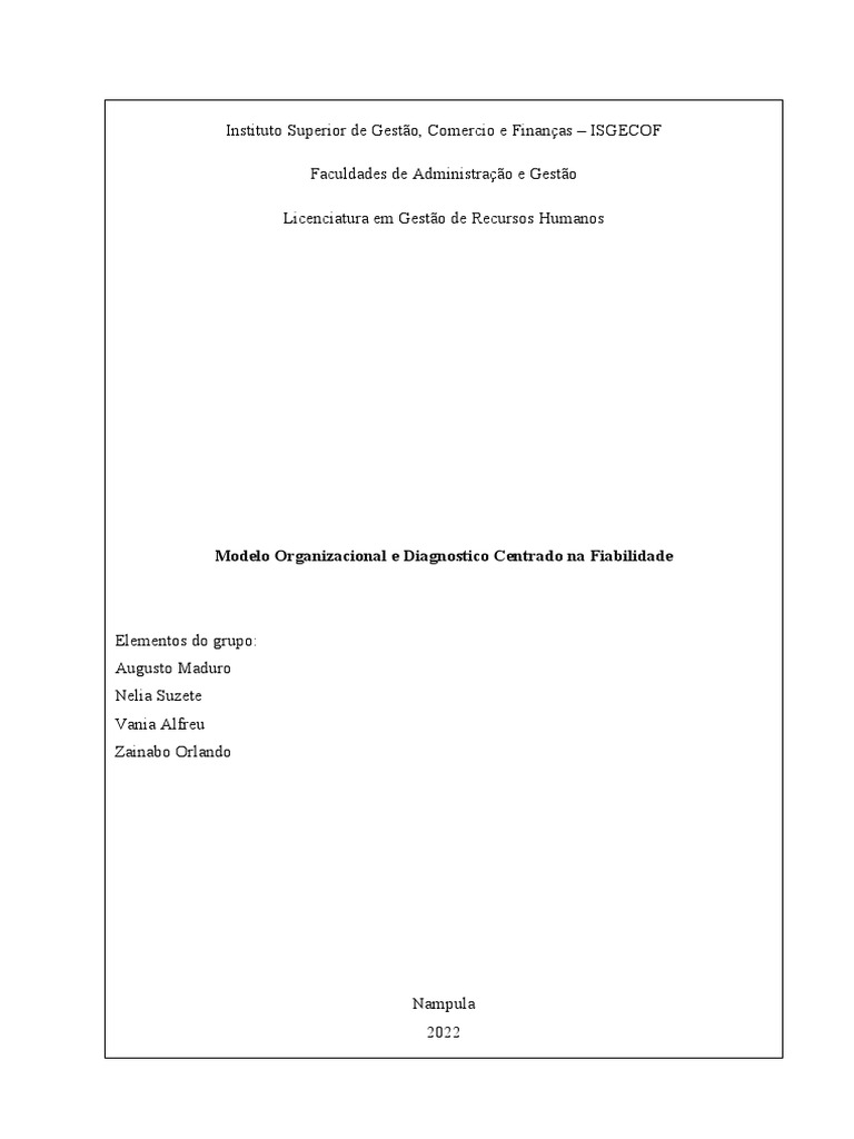 Instituto Superior de Gestão, Comercio e Finanças - ISGECOF Faculdades ...