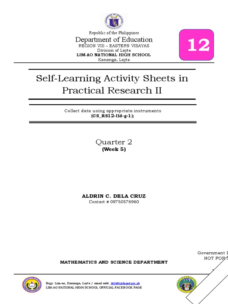 Practical Research II Guide | PDF | Test (Assessment) | Questionnaire