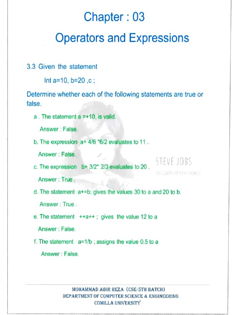 E Balagurusamy CH 3 Solution | PDF | Software Development | Computer Architecture
