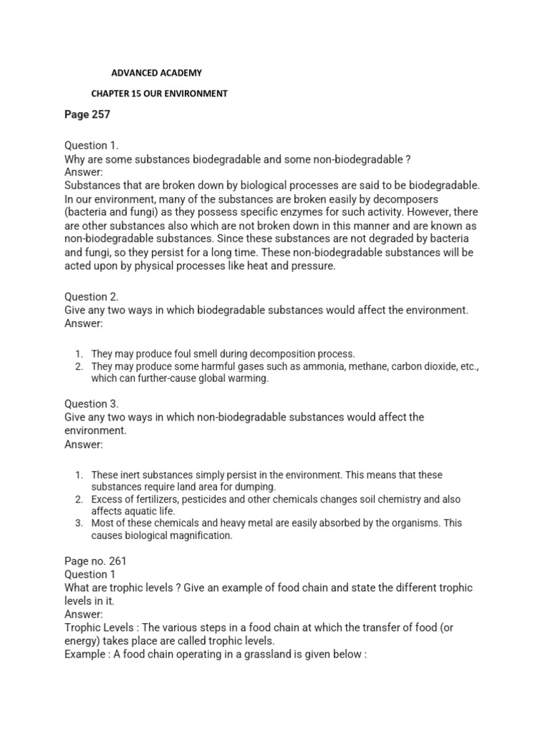 Our Environment - Notes | PDF | Ecosystem | Food Web