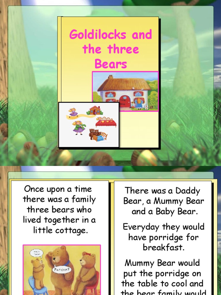 Activity 8 - Story Book (Goldilocks-And-The-Three-Bears) . | PDF ...