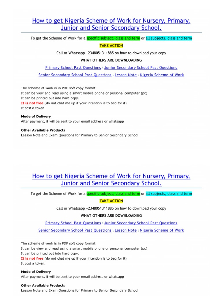 Mathematics Scheme of Work For WAEC | PDF