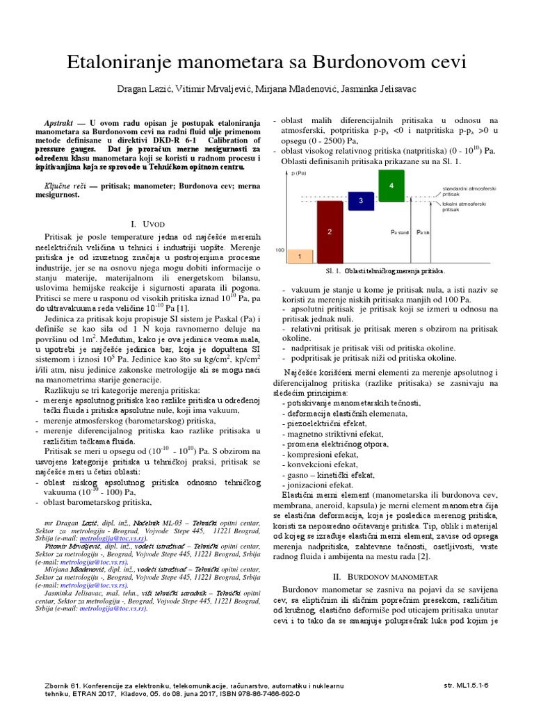 Pregled Manometara Sa Burdonovom Cevi | PDF