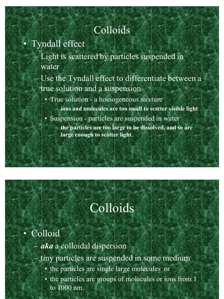 Understanding the Tyndall Effect in Colloids | PDF