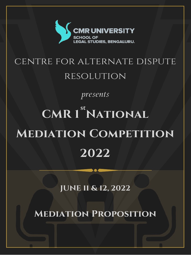 Mediation Competition Proposition | PDF | Landlord | Mediation