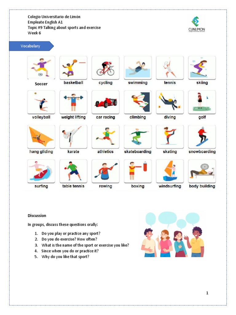 Topic 9 - Talking About Sports and Exercise | PDF | Obesity | Sports