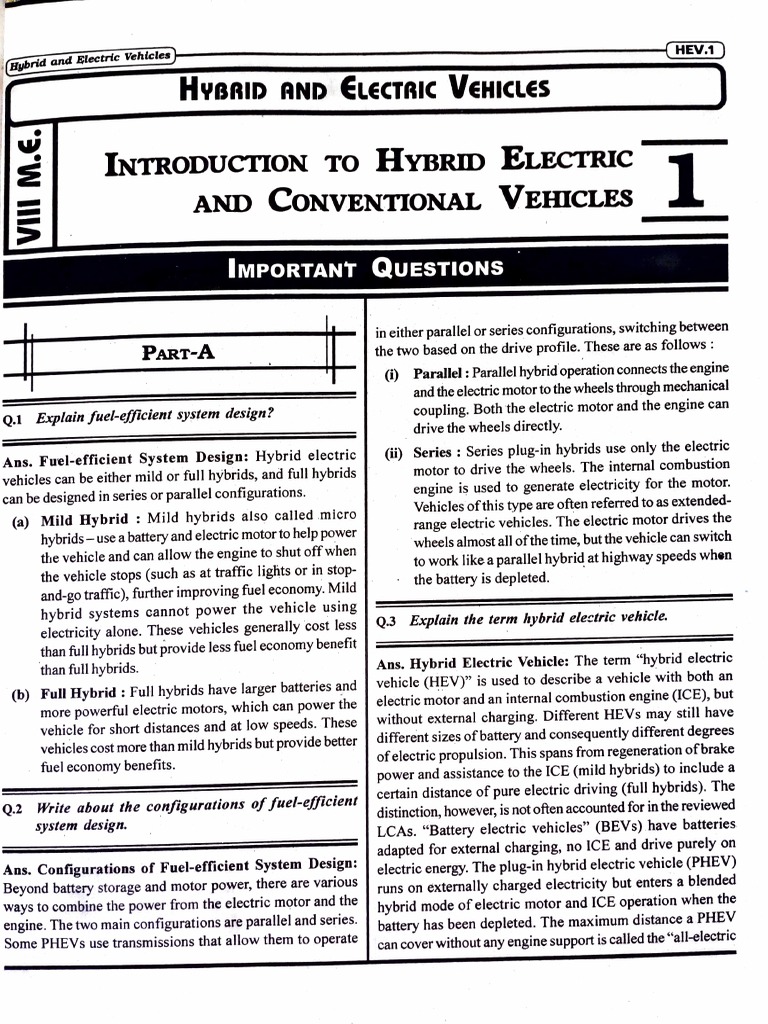 Understanding Hybrid and Electric Vehicles | PDF | Hybrid Electric ...