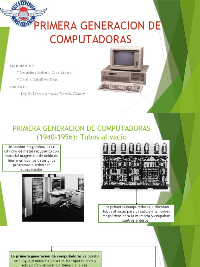Características de la primera generación de computadoras | PDF | Bienes ...