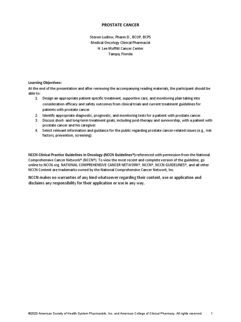 03 ON 2020 Prostate WB | PDF | Prostate Cancer | Prostate Specific Antigen