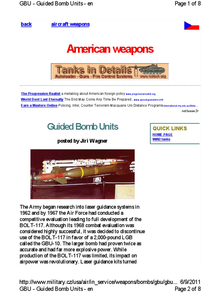 Americanweapons: Guided Bomb Units | PDF | Military Technology | Aviation