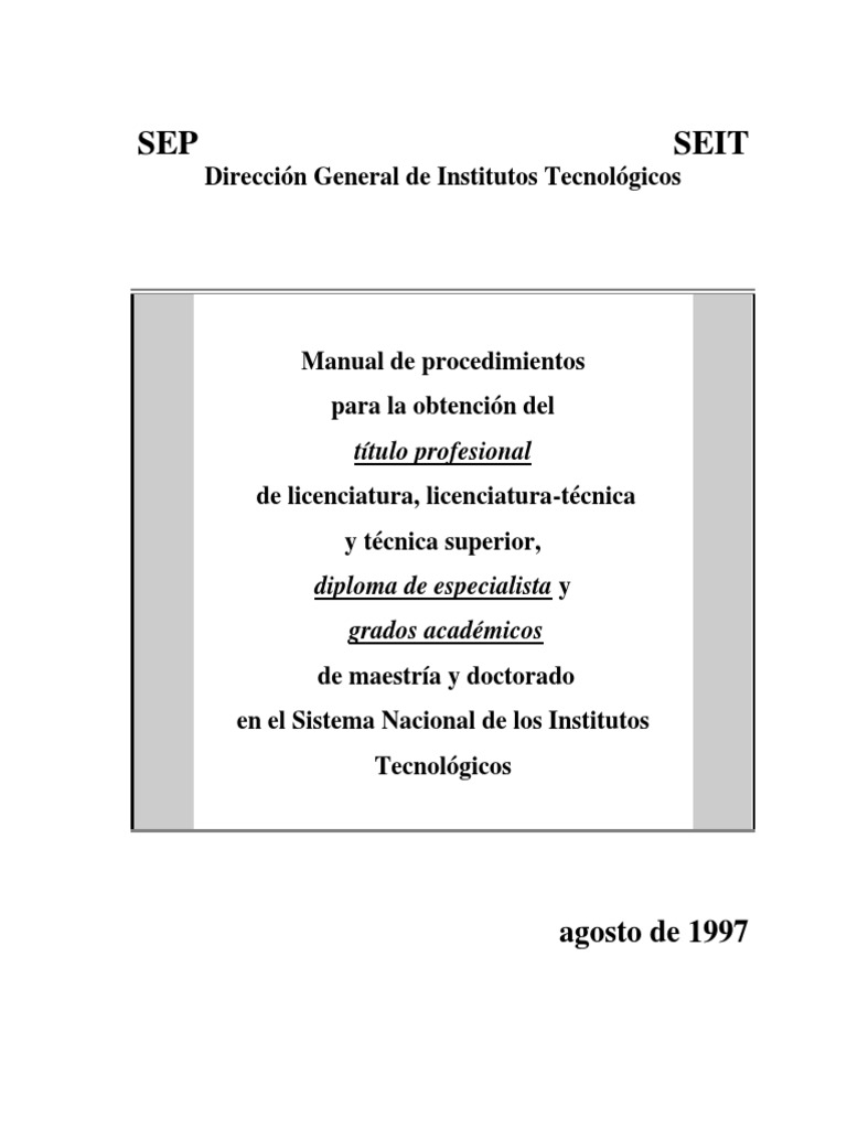 Tit2 97 | PDF | Licenciatura | Titulo academico